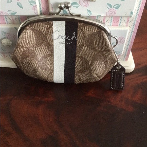 Coach | Bags | Coach Coin Purse Signature Canvas Wallet 5 | Poshmark